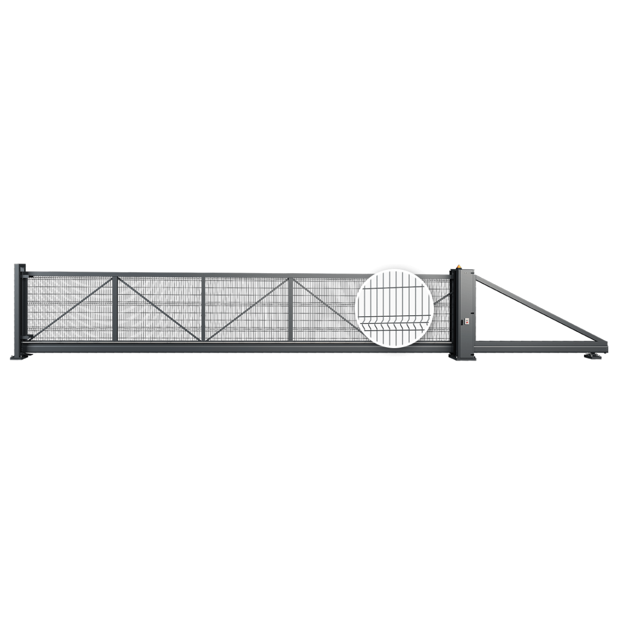Freitragendes Schiebetor PI 95 Gitterpaneel VEGA B 5500 x 1000 - www ...